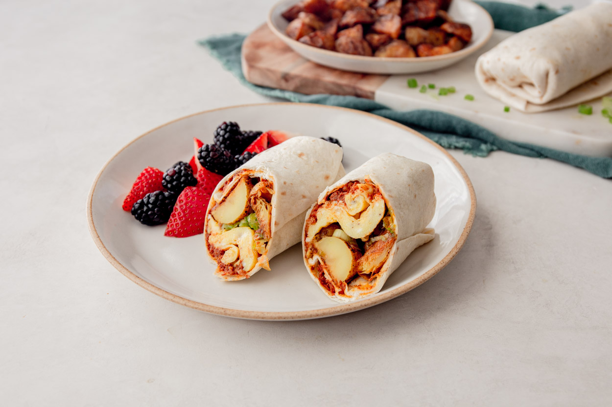 Breakfast Burrito with Chorizo and [Leftover] Roasted Potatoes | Cook ...