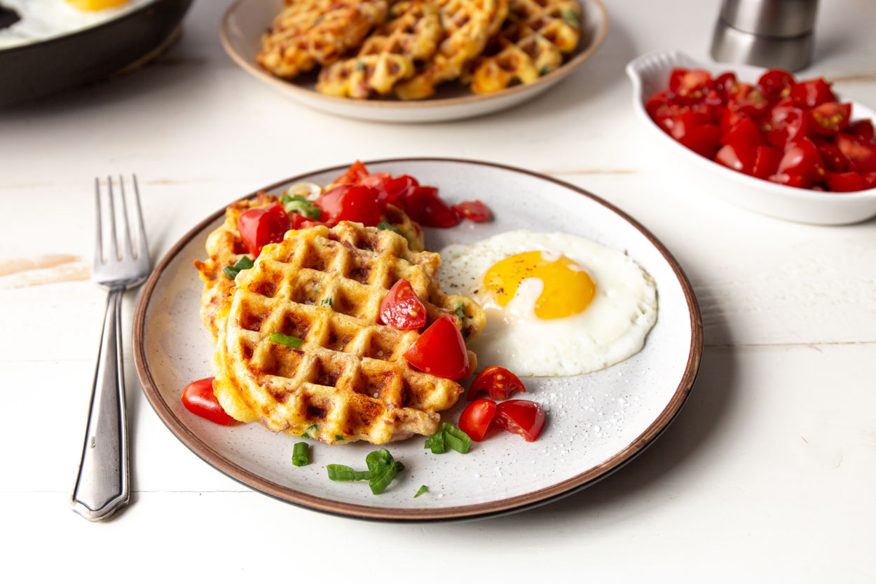 Savory Waffle with Ham and Cheddar | Cook Smarts