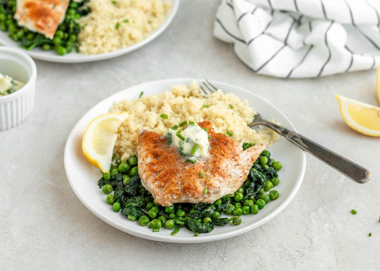 Baked White Fish with Garlic-Chive Butter | Cook Smarts