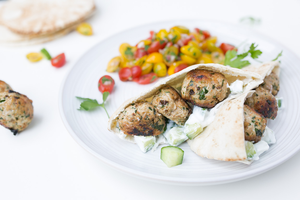 Mediterranean Meatballs in Pita Pockets | Cook Smarts