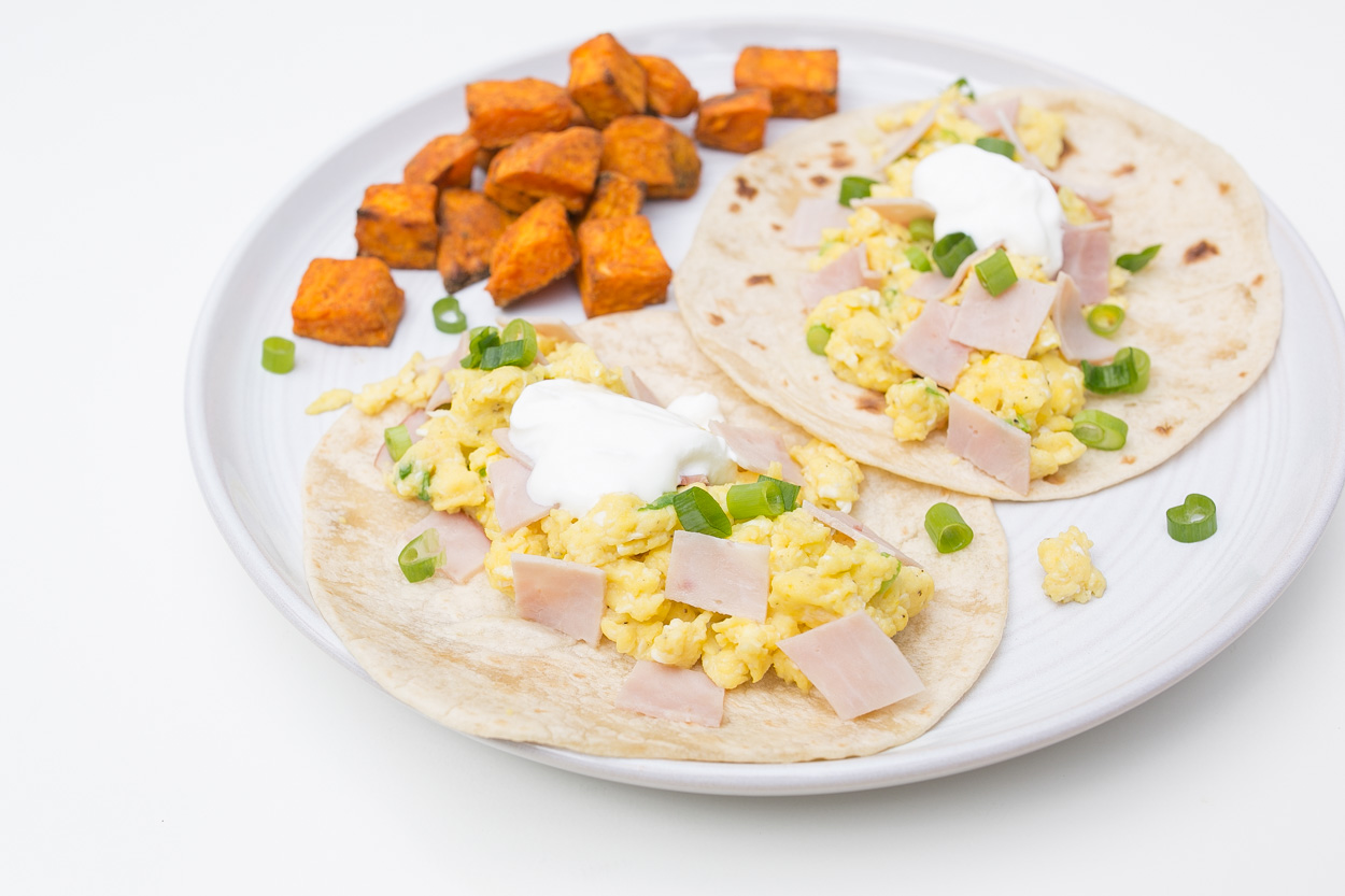 Ham & Egg Breakfast Tacos | Cook Smarts