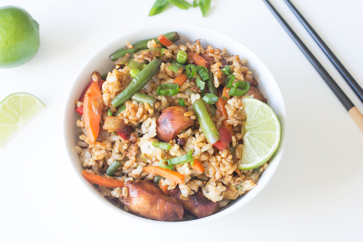 Honey-Sriracha Chicken Fried Rice | Cook Smarts