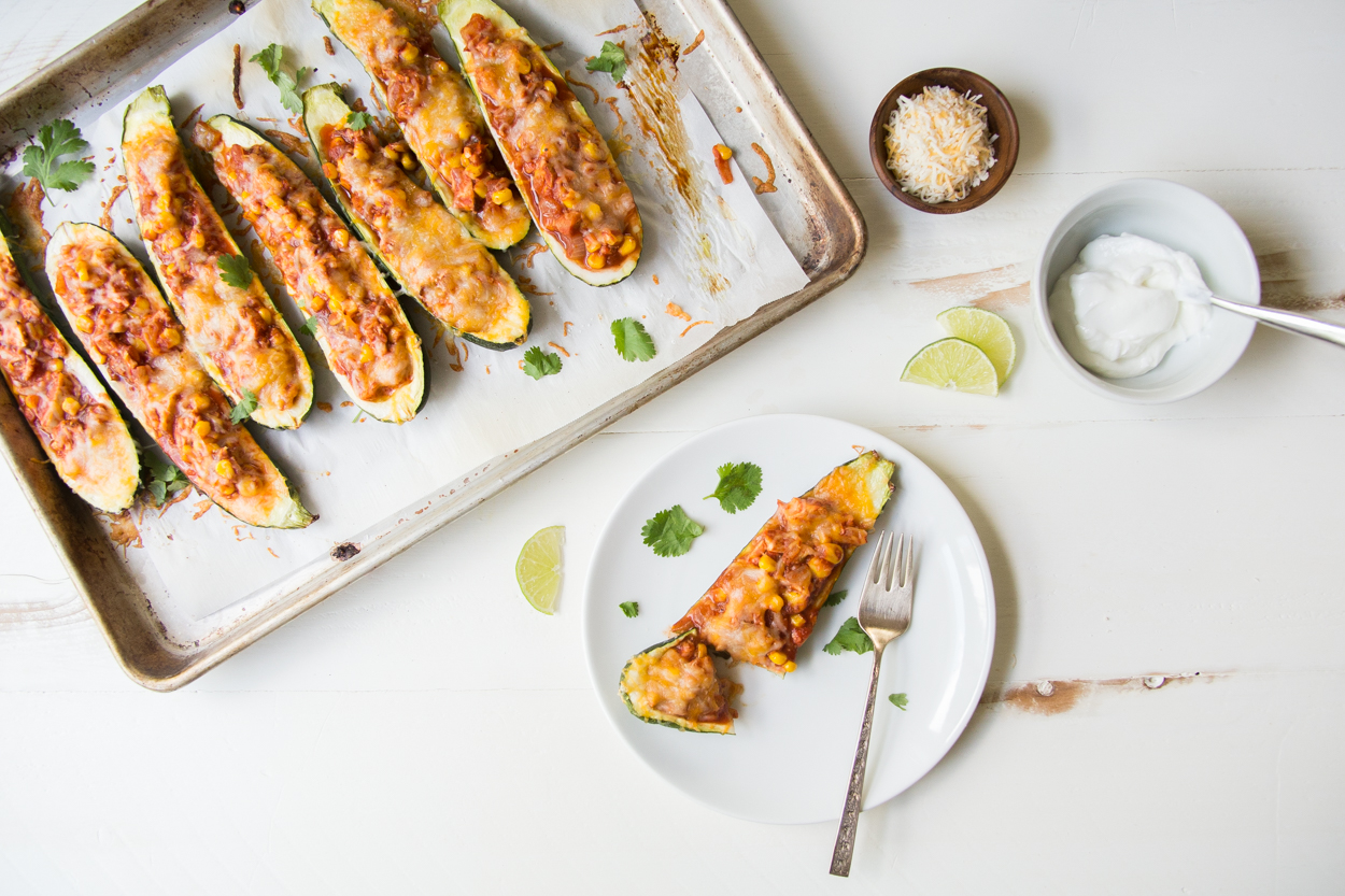 Chicken Enchilada Stuffed Zucchini | Cook Smarts